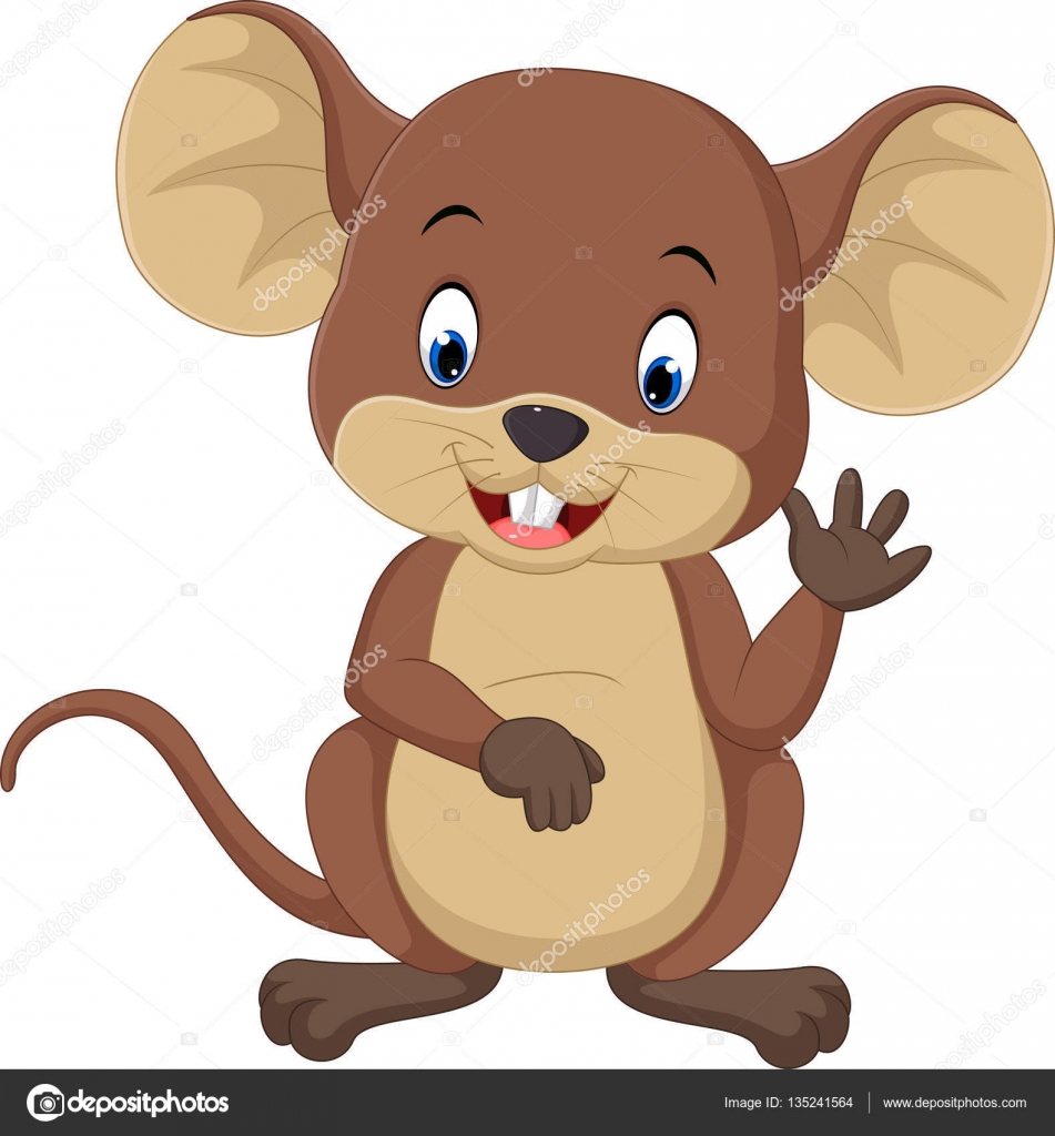 saludando de dibujos animados ratón lindo — Vector de stock ...