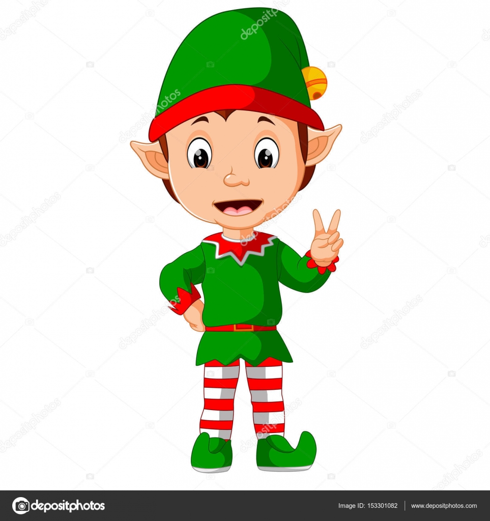 Elfos De Dibujos Animados De Navidad El Pequeño Elfo De Navidad