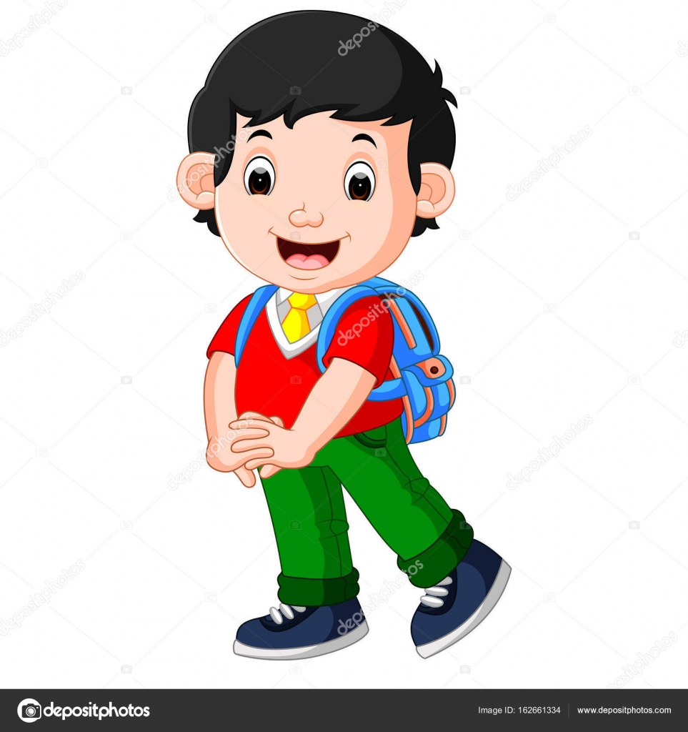Cute boy on his way to school Stock Vector by ©hermandesign2015@gmail ...
