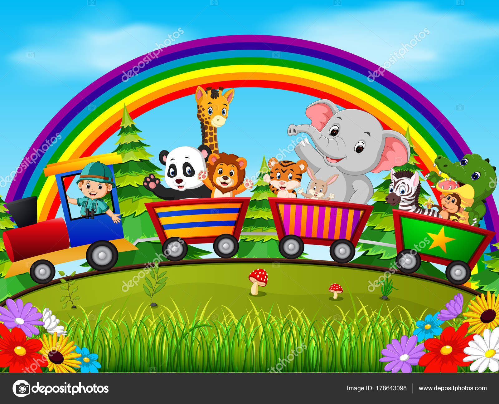 Top 132+ Animal train cartoon - Tariquerahman.net