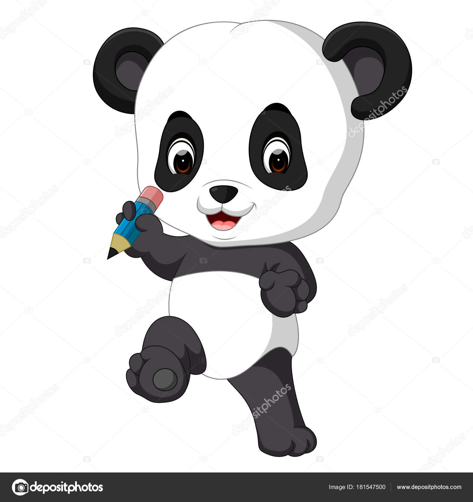 Panda Lucu Memegang Pensil Vektor Stok oleh ©hermandesign2015@gmail.com ...