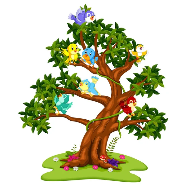 A bird in a tree with a bird house Stock Vector Image by ...
