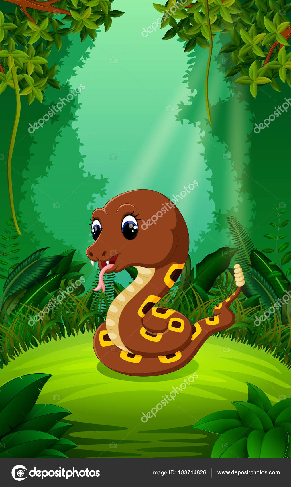 Snake Clear Green Forest Stock Vector Image by ©hermandesign2015@gmail ...