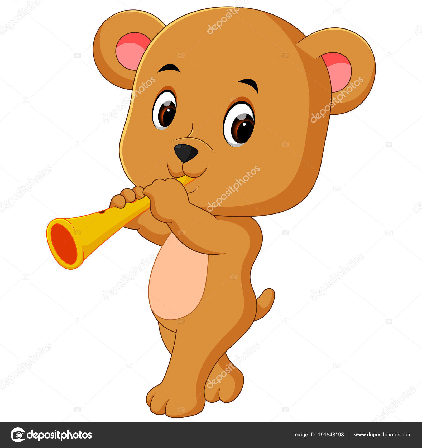 Cute Bear Playing Saxophone Stock Illustration by ©hermandesign2015 ...