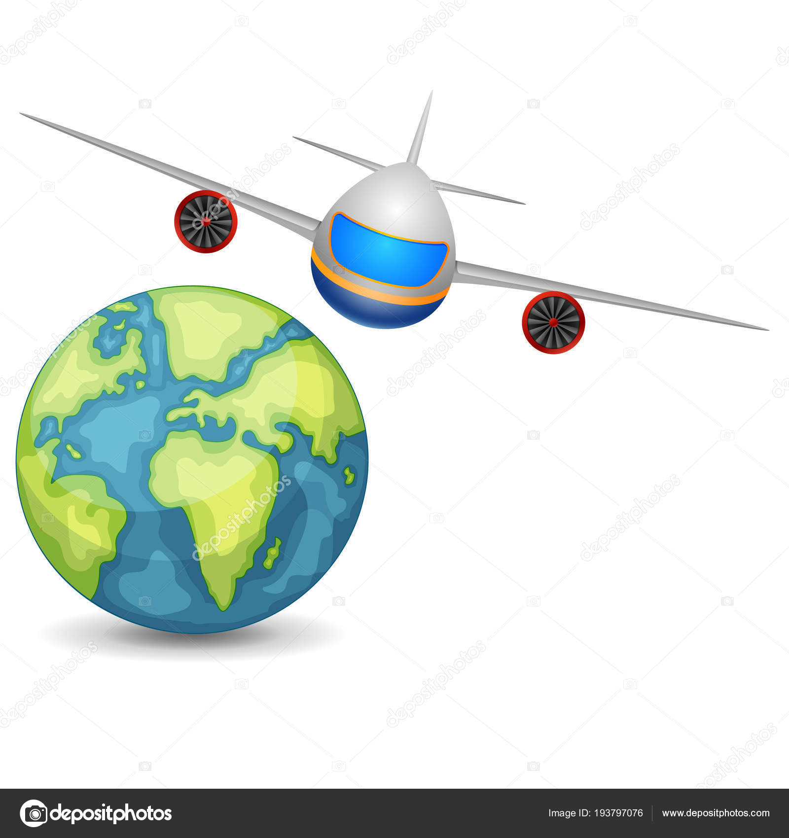 Avión Volando Alrededor Del Mundo Vector de stock por ©hermandesign2015 ...