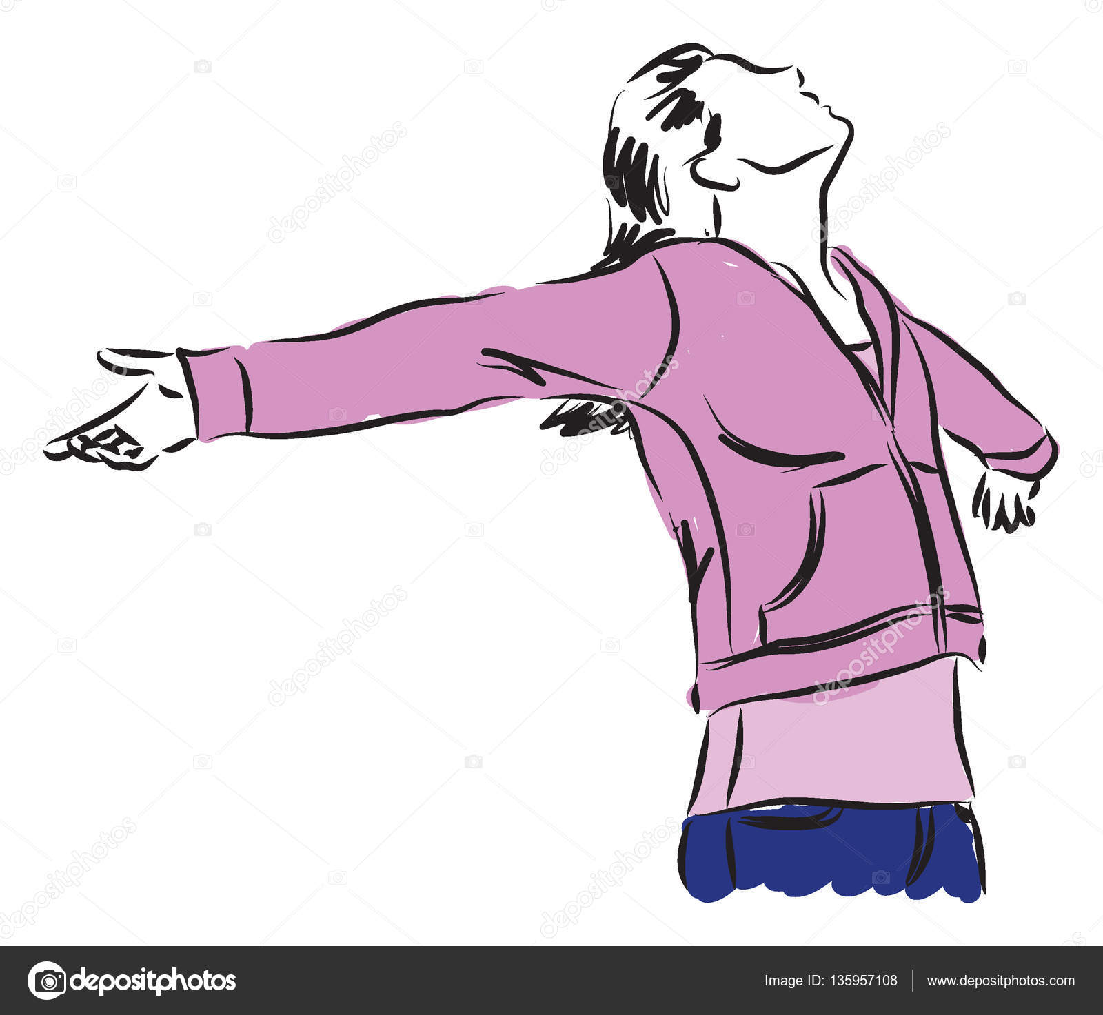 Woman girl freedom feeling illustration Stock Vector by ©MoniQcCa 135957108