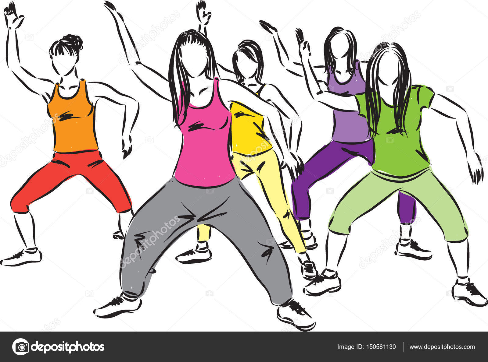 WOMEN WORKOUT VECTOR ILLUSTRATION Stock Vector Image by ©MoniQcCa ...