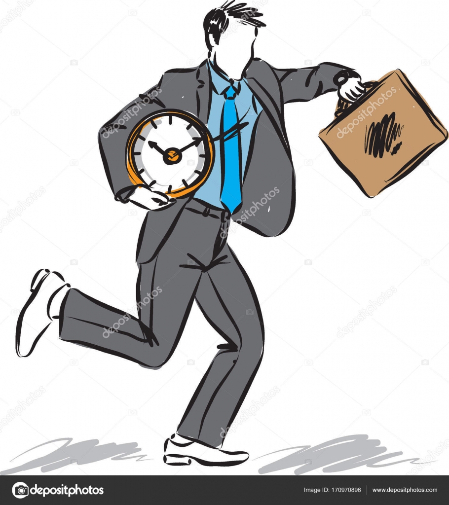 Businessman running late concept vector illustration — Stock Vector ...