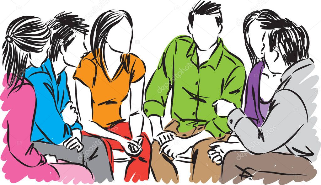 Group People Talking Vector Illustration — Stock Vector © MoniQcCa ... Group People Talking Vector Illustration — Stock Vector © MoniQcCa ...