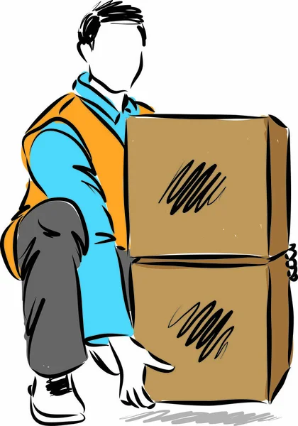 Lifting boxes Vector Art Stock Images | Depositphotos