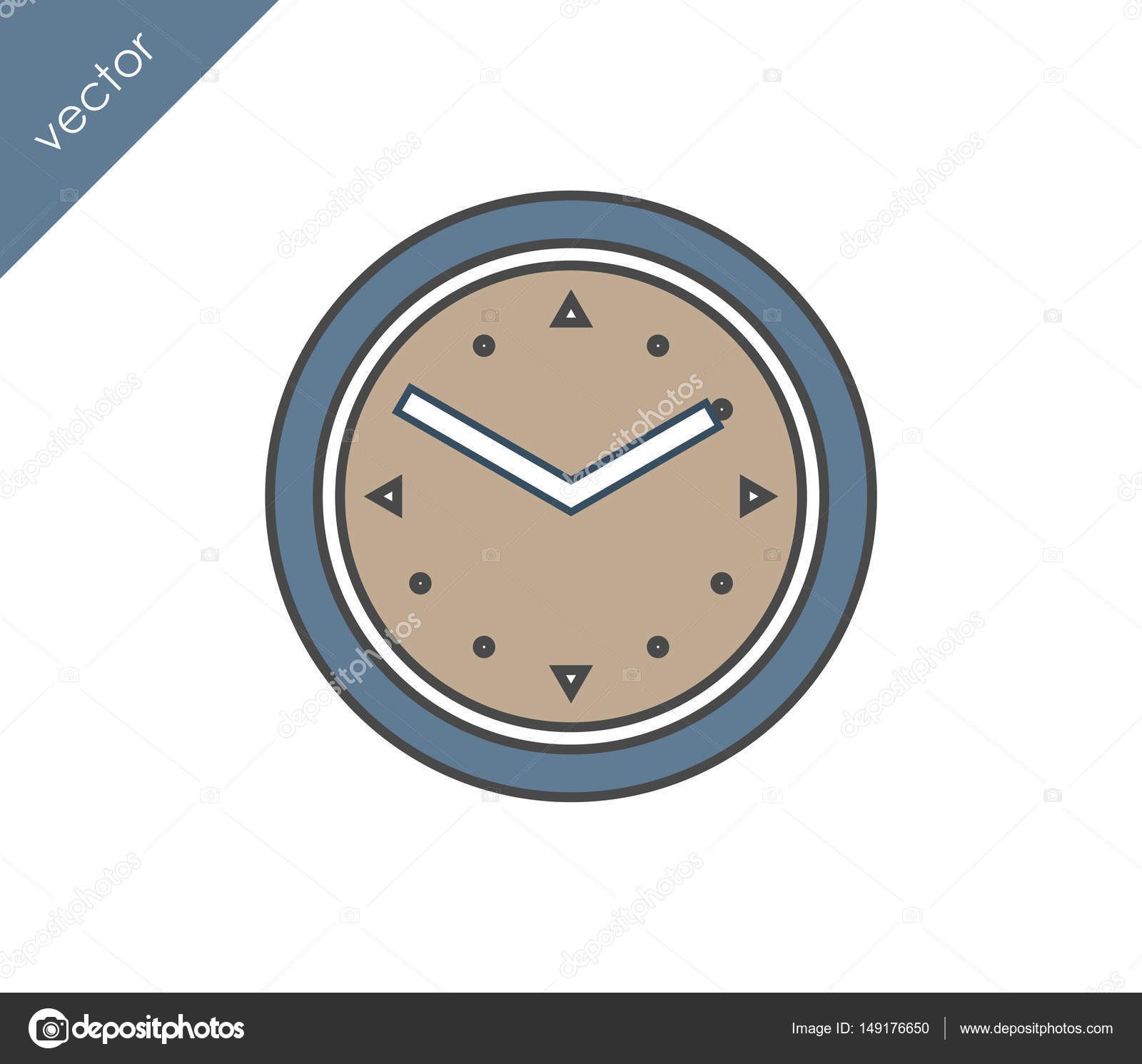 Clock flat icon — Stock Vector © signsandsymbols@email.com #149176650