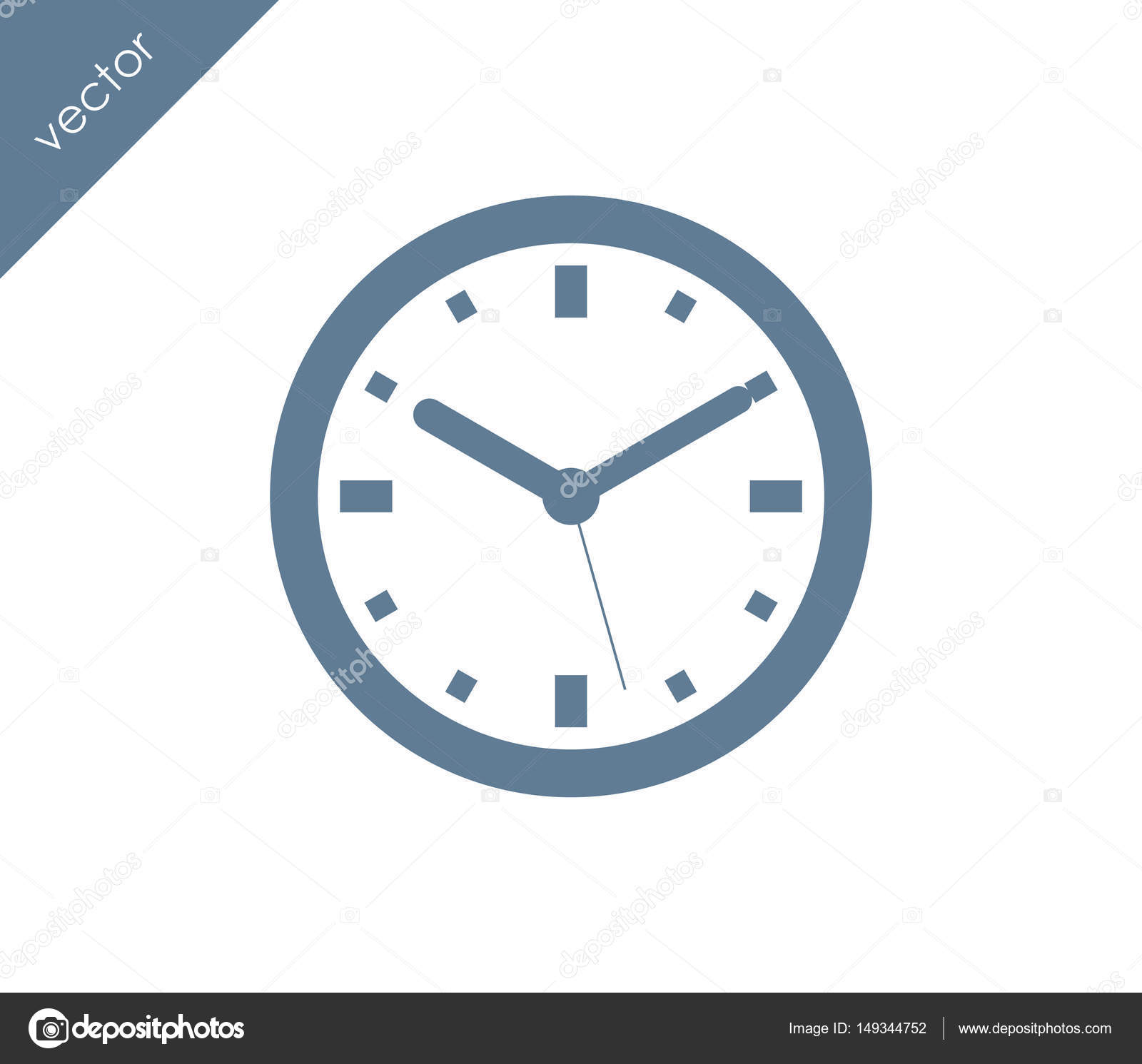 Clock icon on white background Stock Vector by ©signsandsymbols@email ...