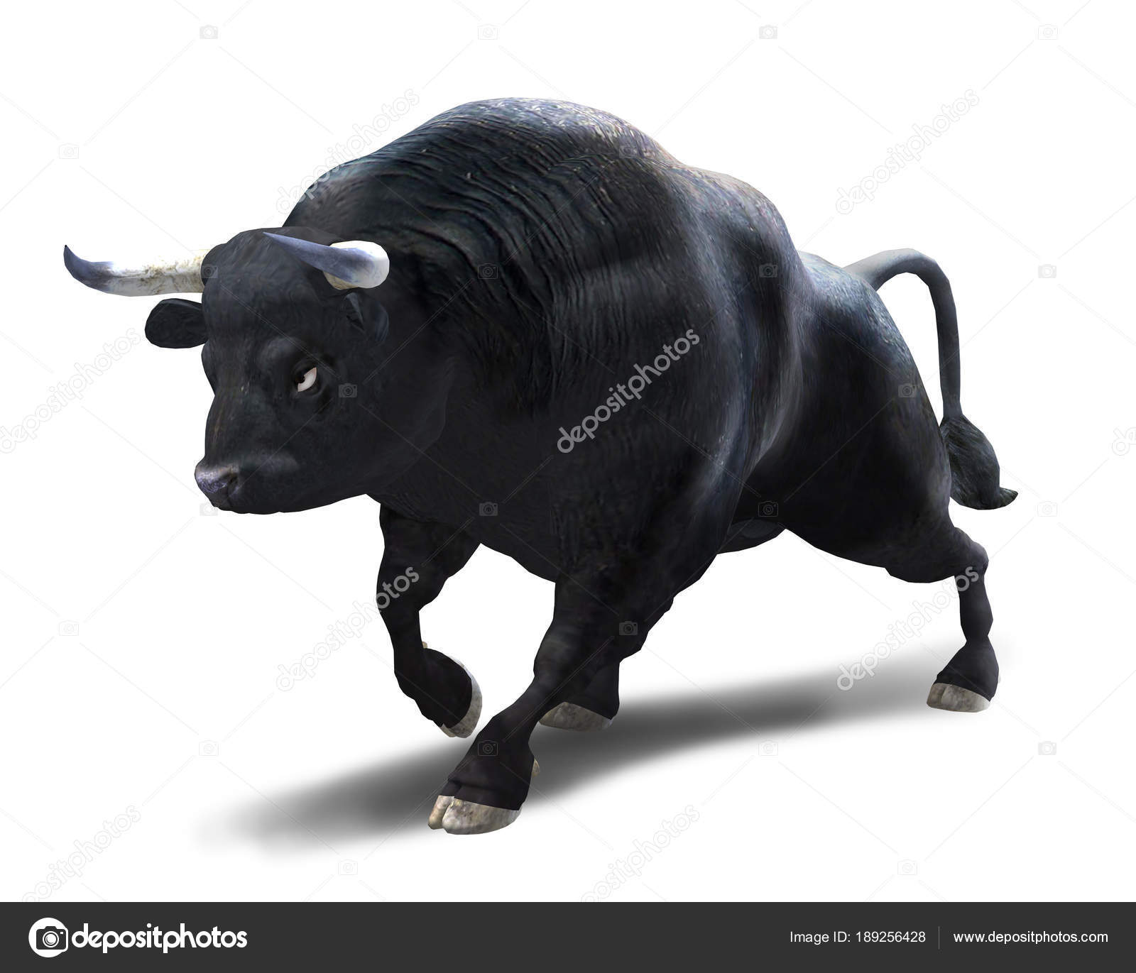 Raging Bull Attacking Isolated on White Stock Photo by ©ratpack2 189256428