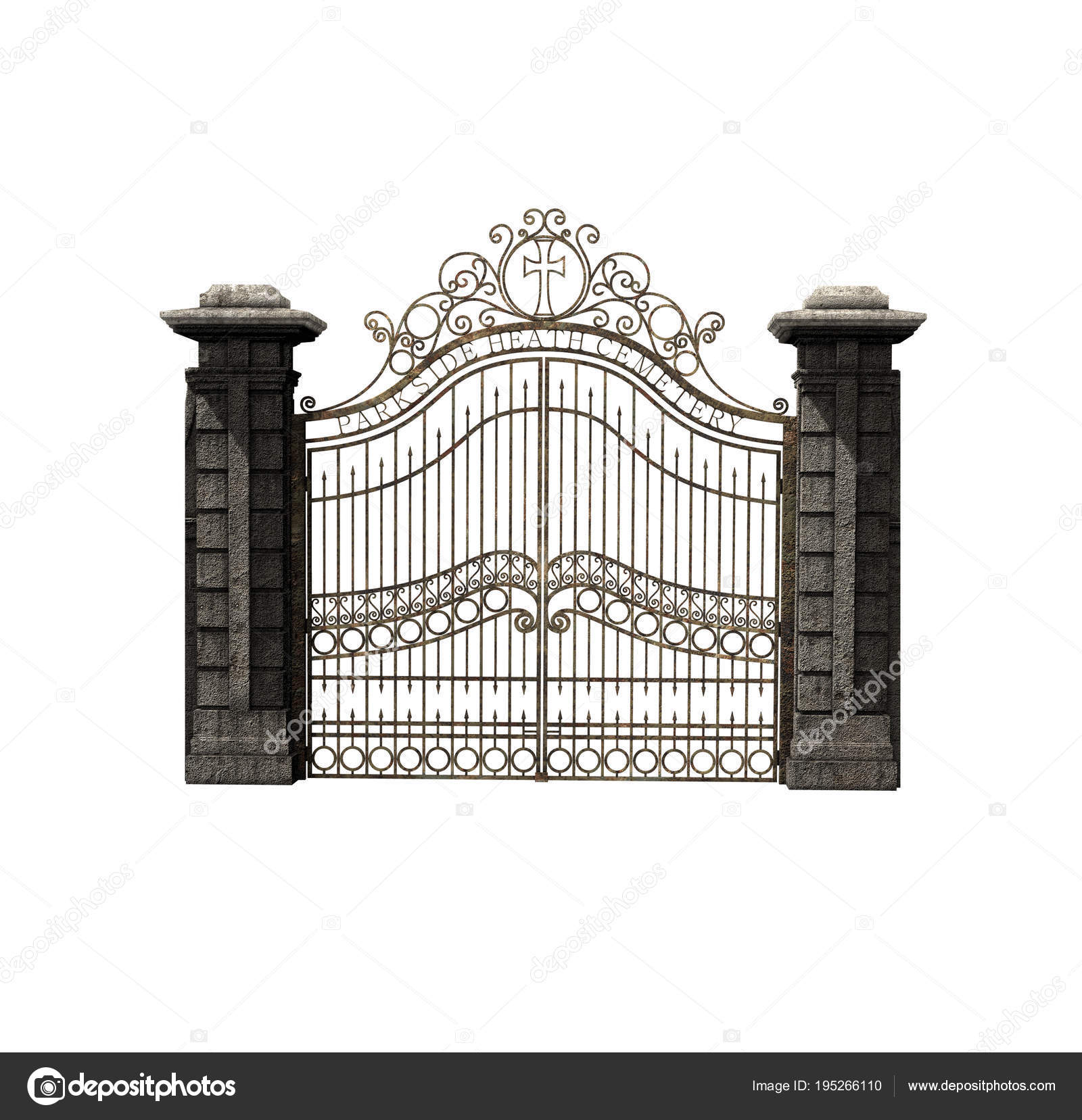 Spooky Cemetery Gothic Gate Stock Photo by ©ratpack2 195266110