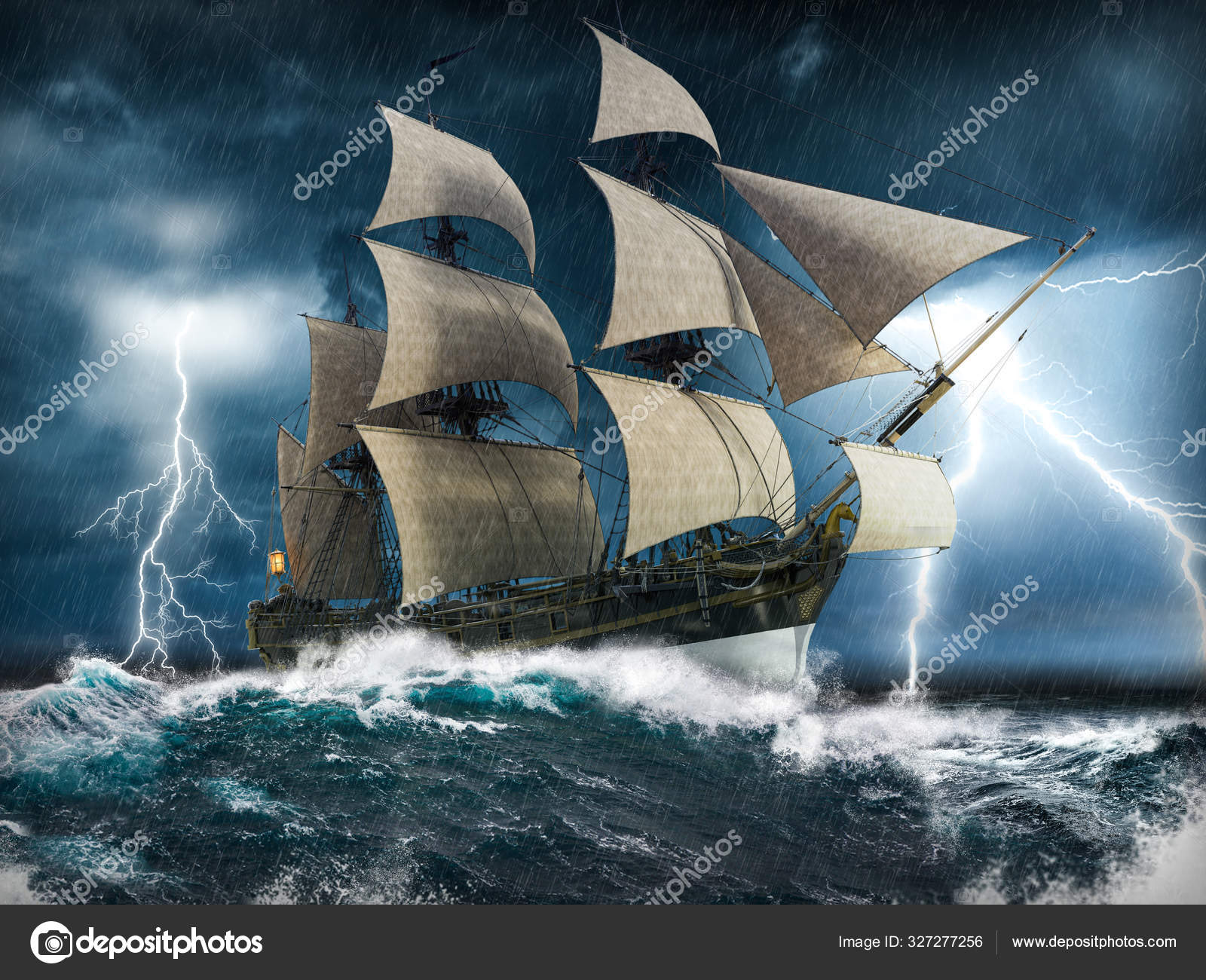 Sailing Ships Storm