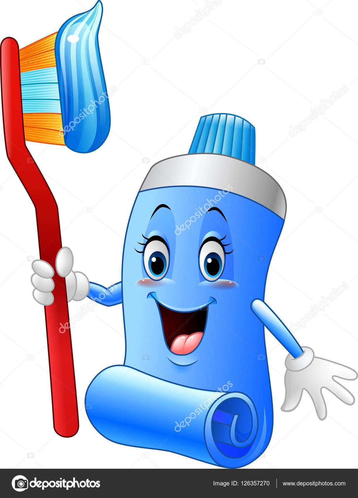 Funny Toothbrush Cartoon