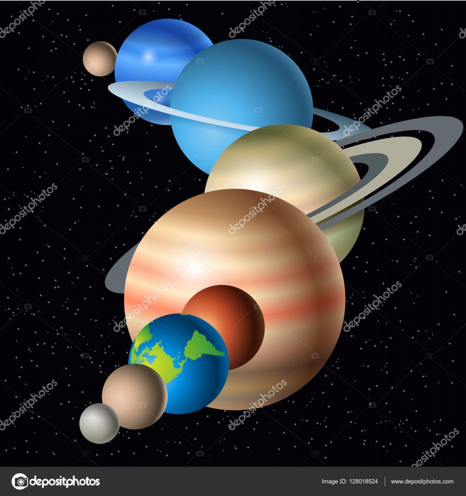 Solar system on black background Stock Illustration by ©dreamcreation01 ...