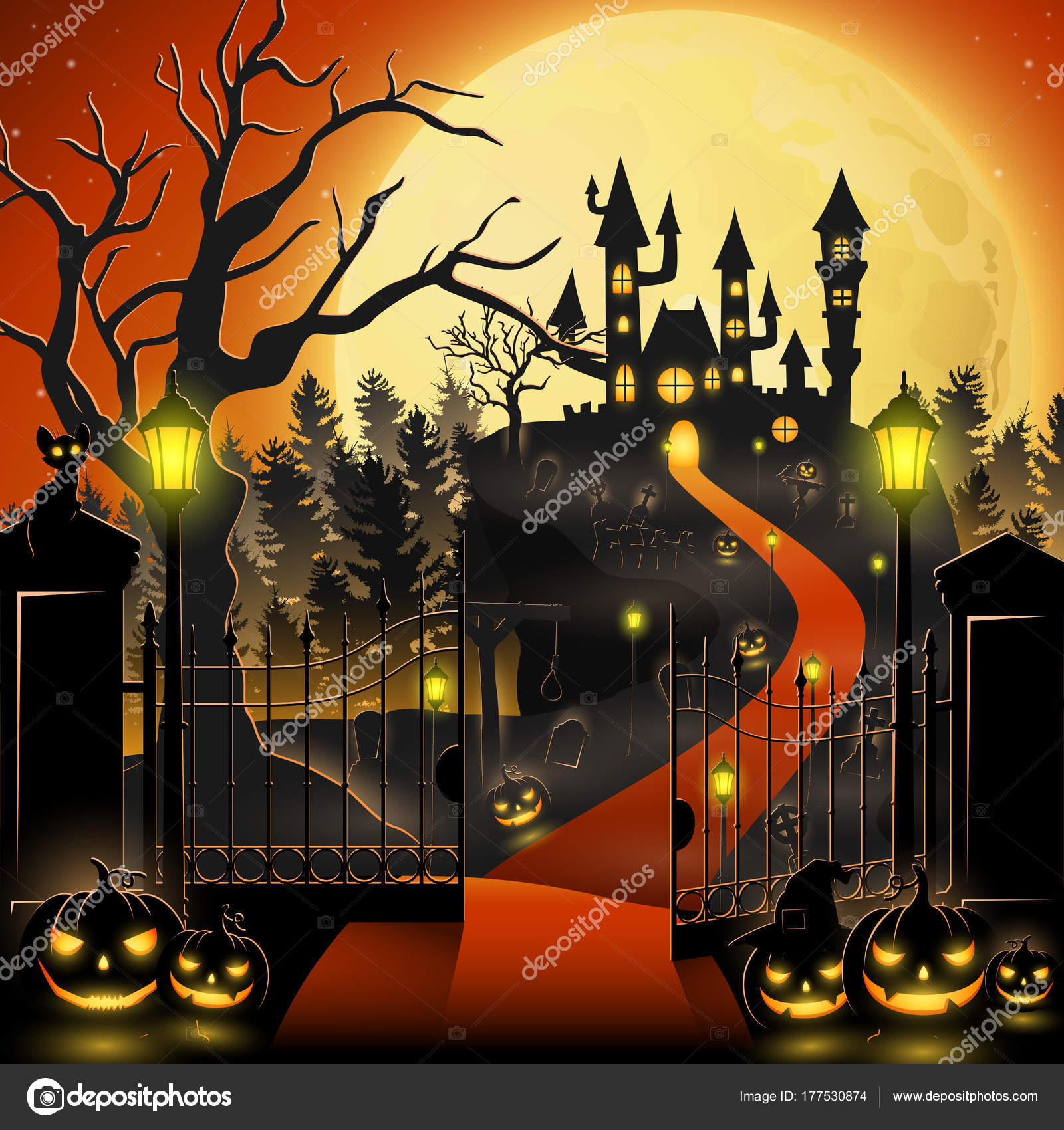 Cemetery Gate Vector