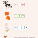 Complete the words children educational game. Animals theme Stock ...