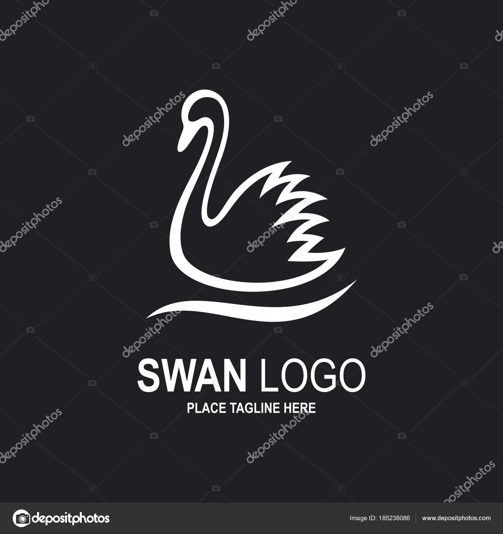 White Swan Icon Isolated White Background Stock Vector by ...