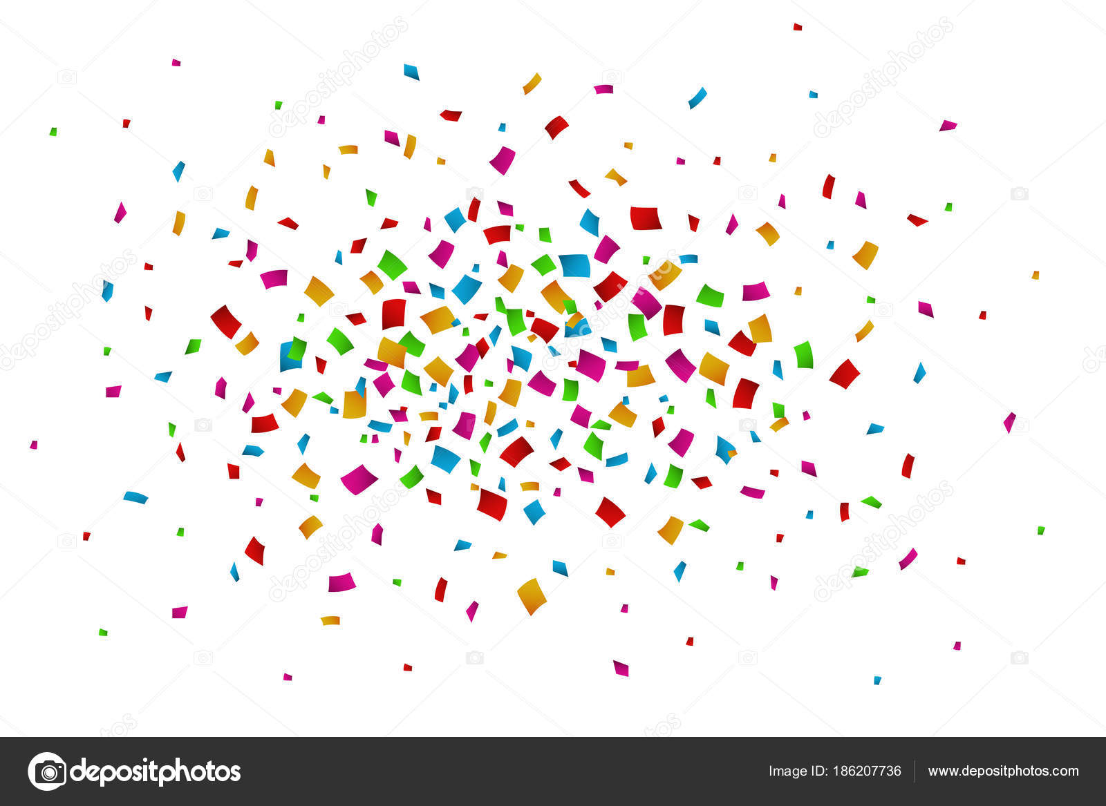Colorful Confetti Falling White Background Stock Vector by ...
