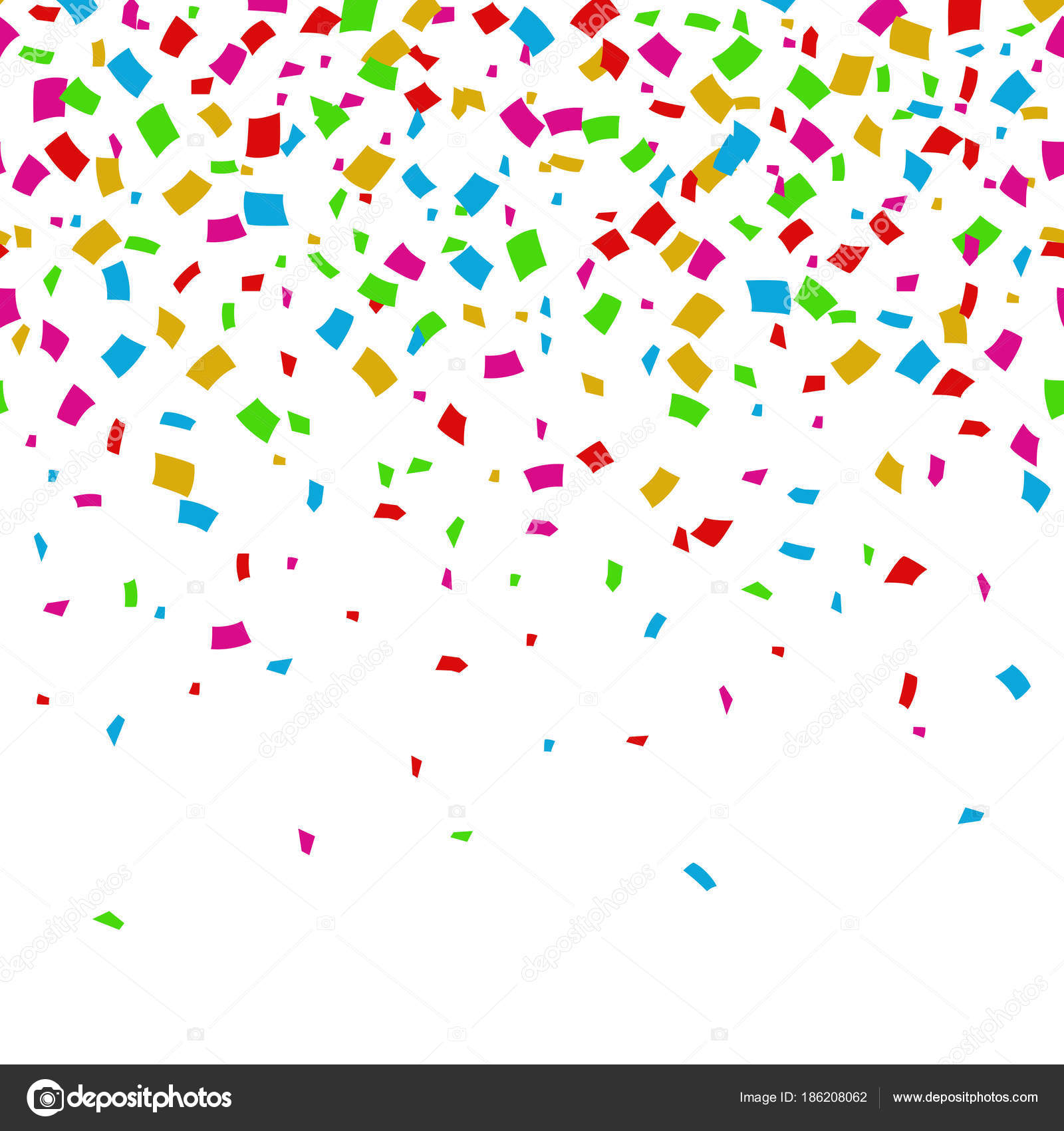 Colorful Confetti Falling White Background Stock Vector by ...