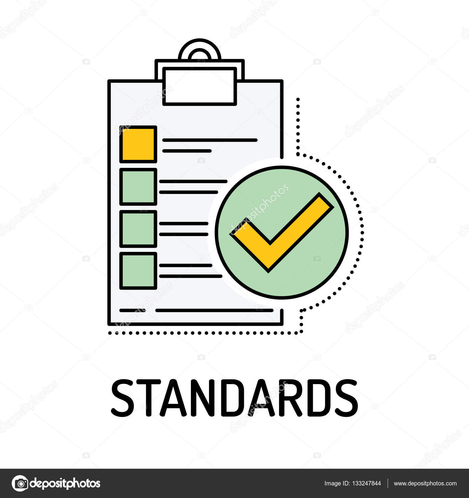 STANDARDS Line icon Stock Vector Image by ©garagestock #133247844
