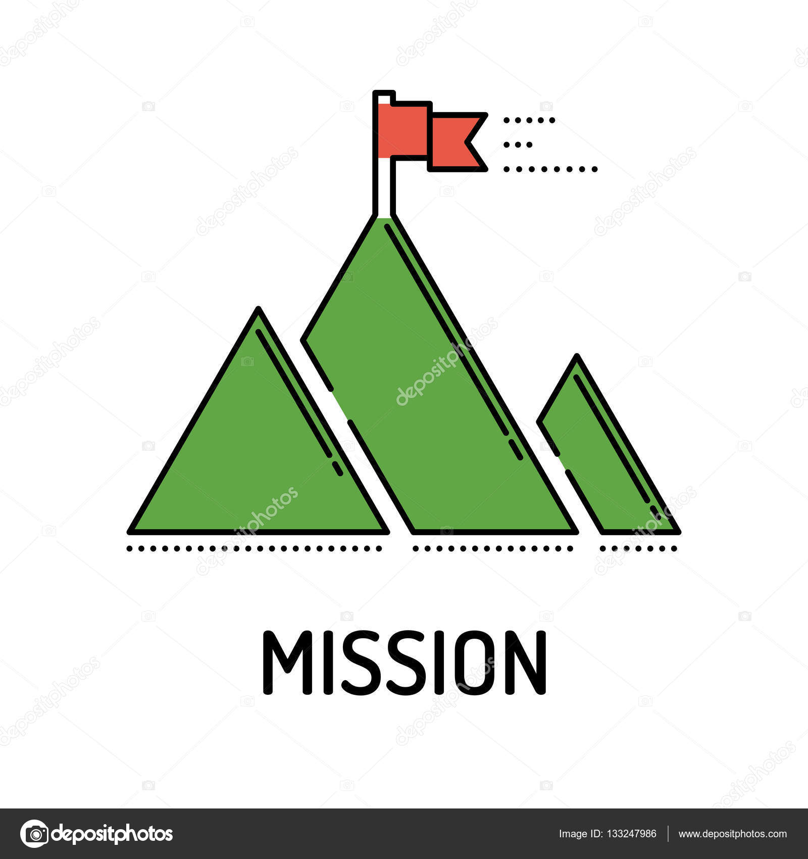 MISSION Line icon — Stock Vector © garagestock #133247986