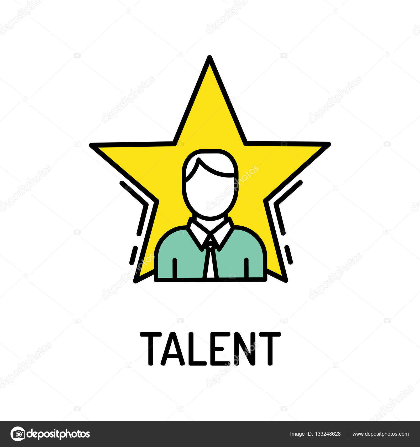 Talent Line Icon Stock Vector by ©garagestock 133248628