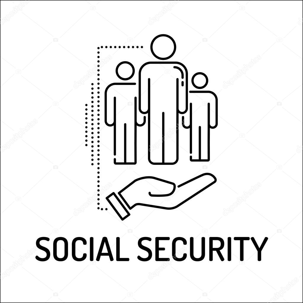 SOCIAL SECURITY Line icon — Stock Vector © garagestock #133252600