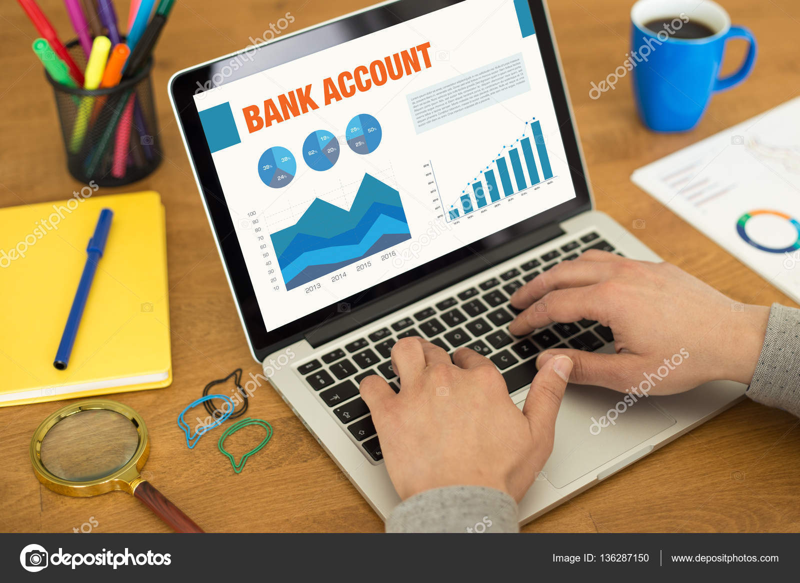 Screen with BANK ACCOUNT title — Stock Photo © garagestock #136287150