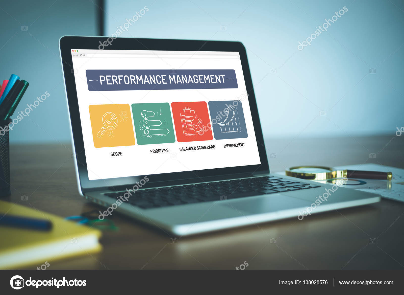 PERFORMANCE MANAGEMENT ICONS — Stock Photo © garagestock #138028576