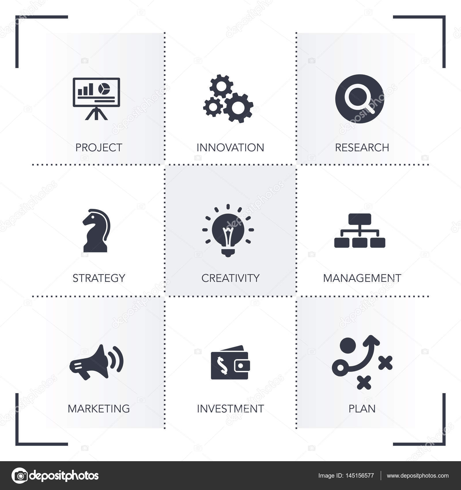 BUSINESS DEVELOPMENT ICON SET — Stock Vector © garagestock #145156577