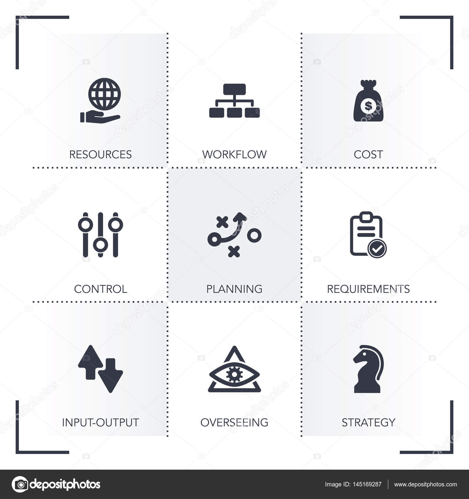 OPERATIONS MANAGEMENT ICON SET — Stock Vector © garagestock #145169287