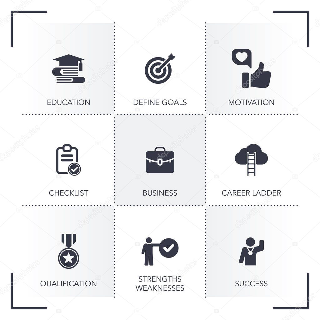 CAREER PLANNING ICON SET — Stock Vector © garagestock #145164543