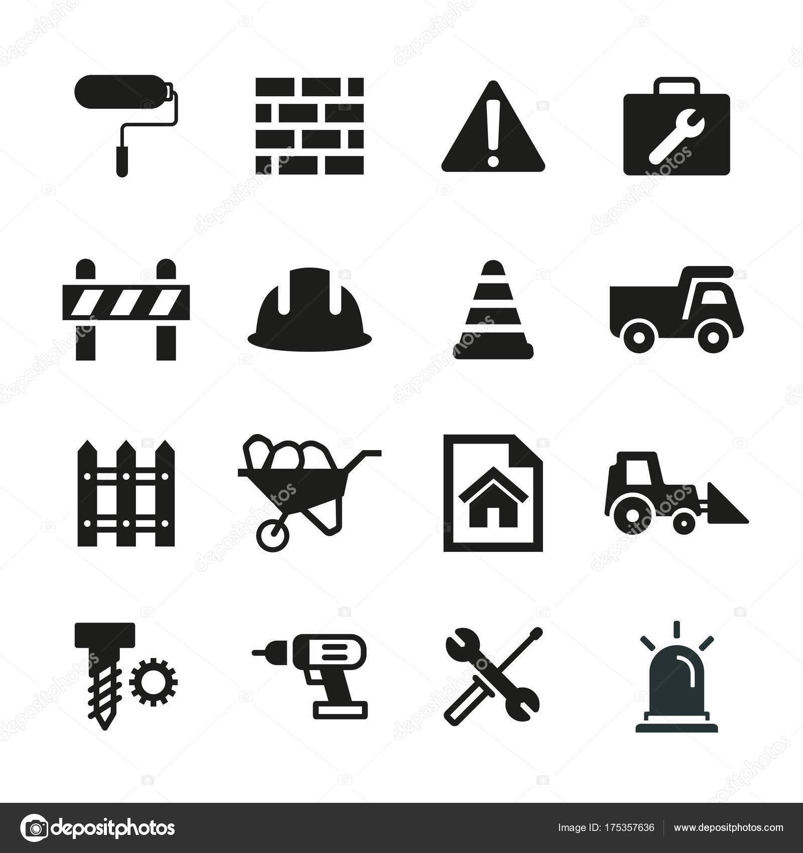 Construction Site Icons ⬇ Vector Image by © garagestock | Vector Stock ...