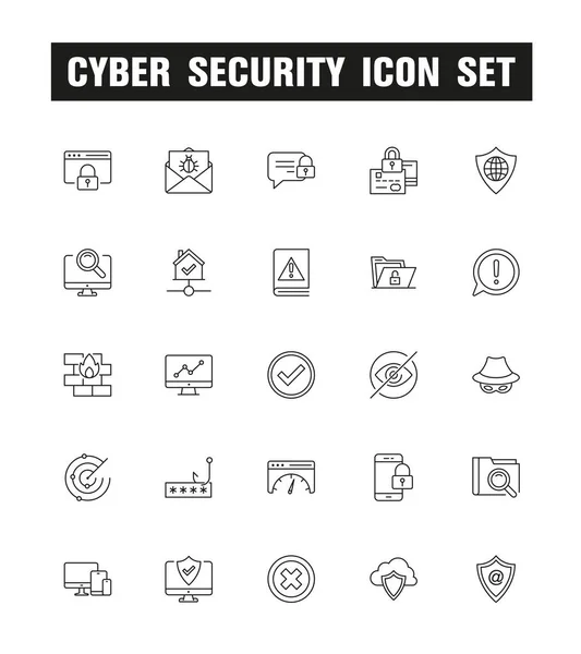 Cybersecurity line icons. Vector illustration include icon - ddos ...