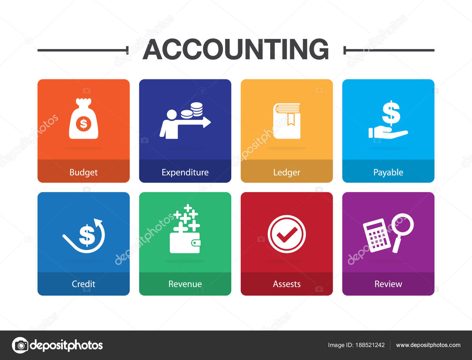 Accounting Infographic Icon Set Stock Vector by ©garagestock 188521242