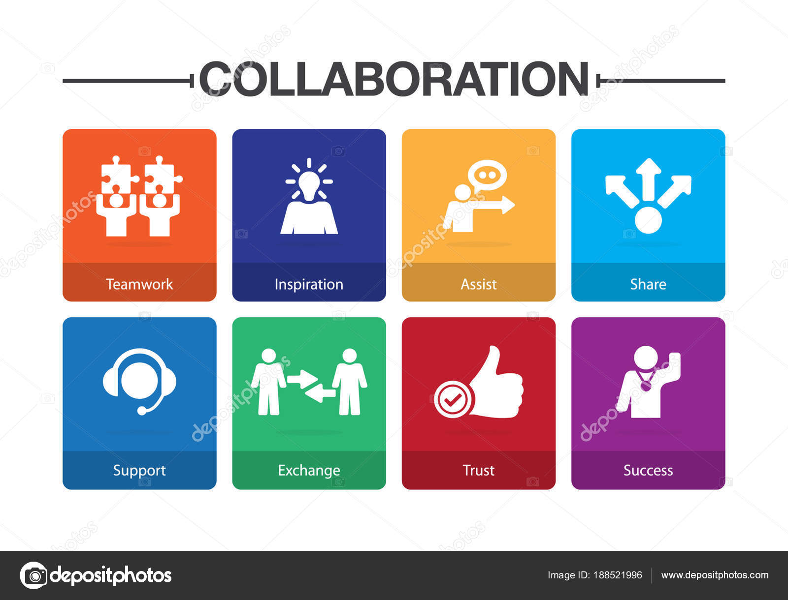 Collaboration Infographic Icon Set Stock Vector by ©garagestock 188521996