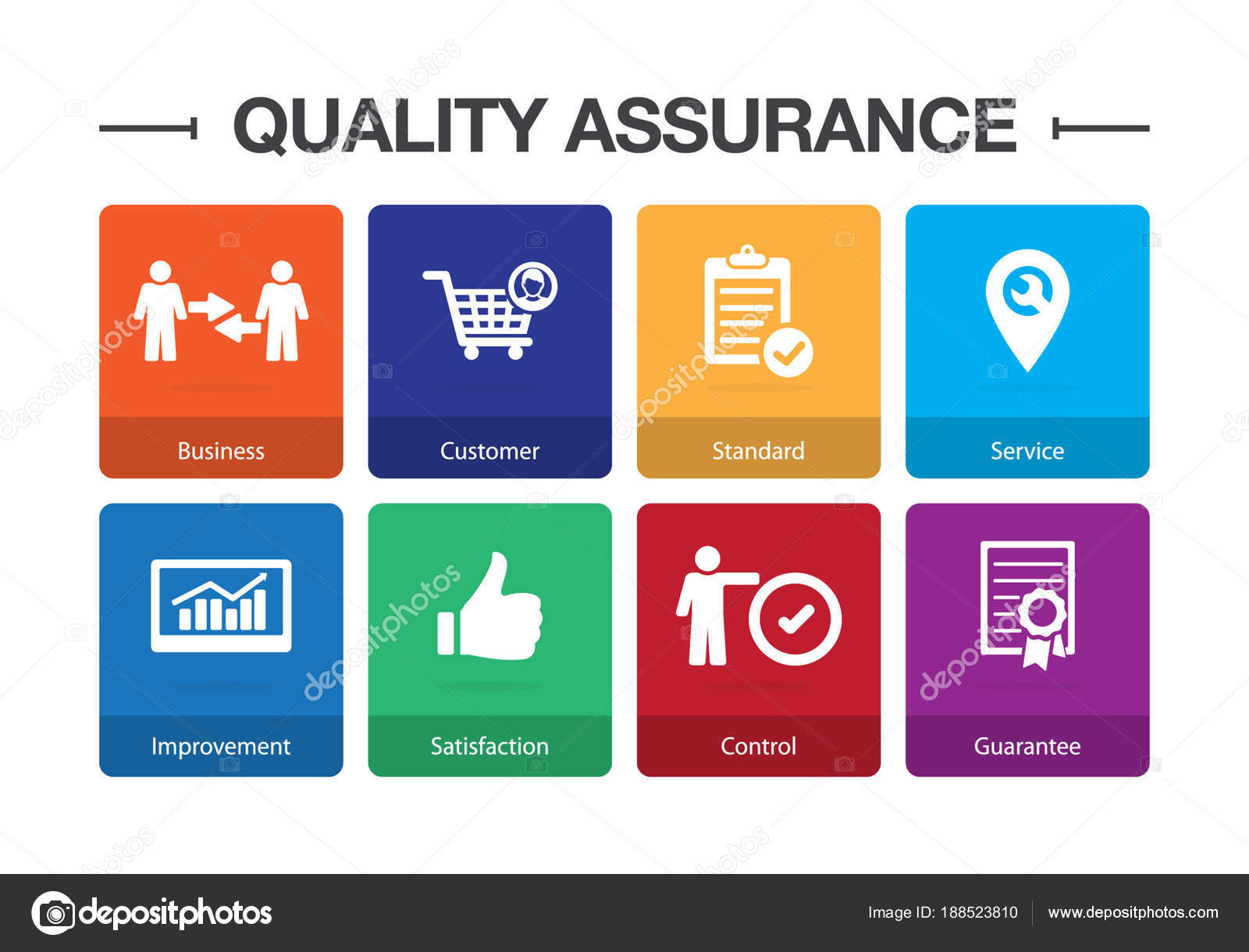 Imágenes: aseguramiento y control de calidad | Conjunto de iconos ...