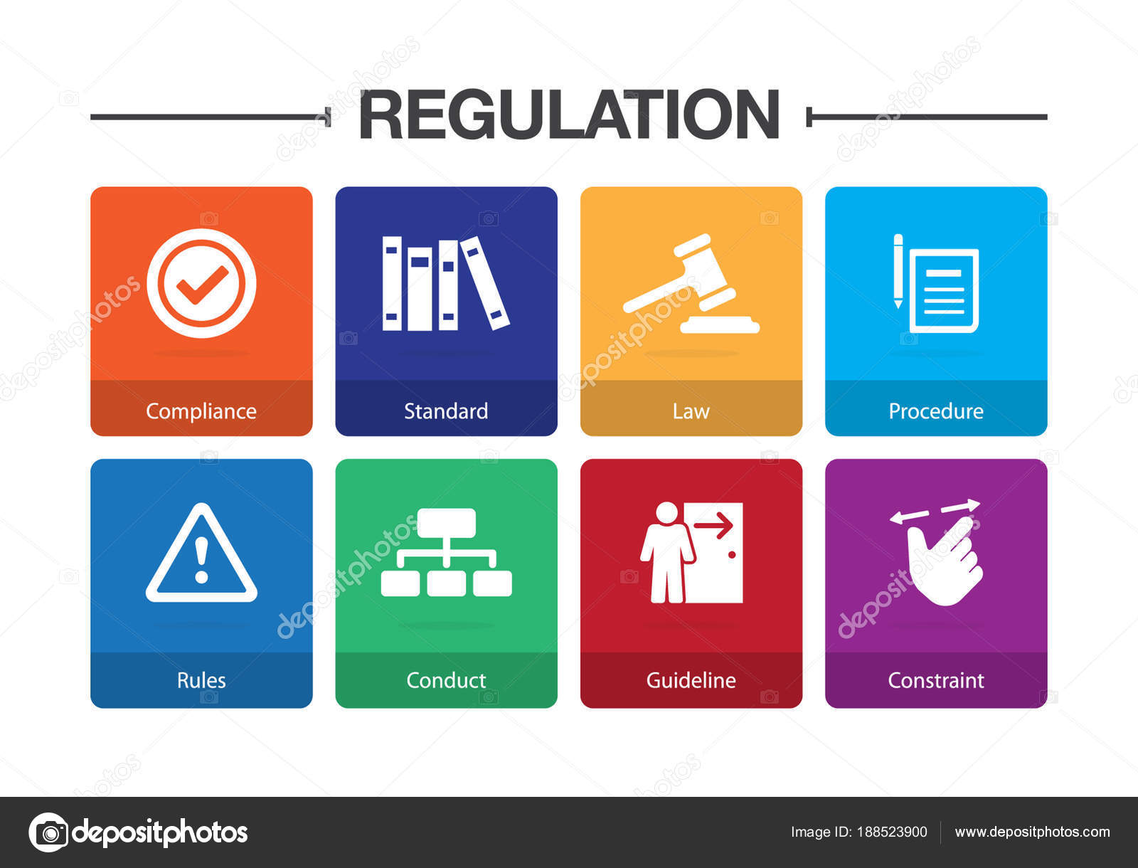 Regulation Infographic Icon Set Stock Vector by ©garagestock 188523900