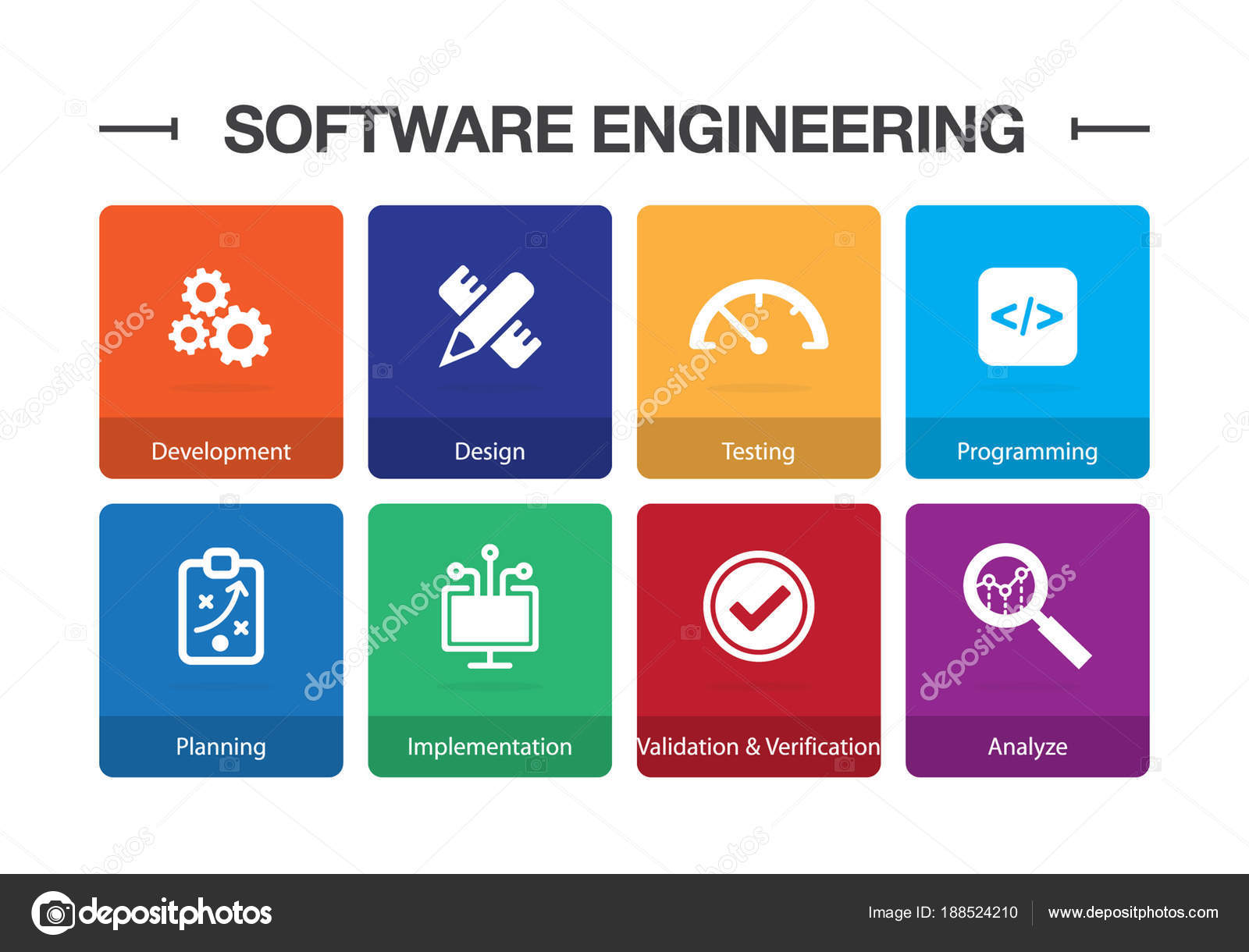 Software Engineering Infographic Icon Set — Stock Vector © garagestock ...