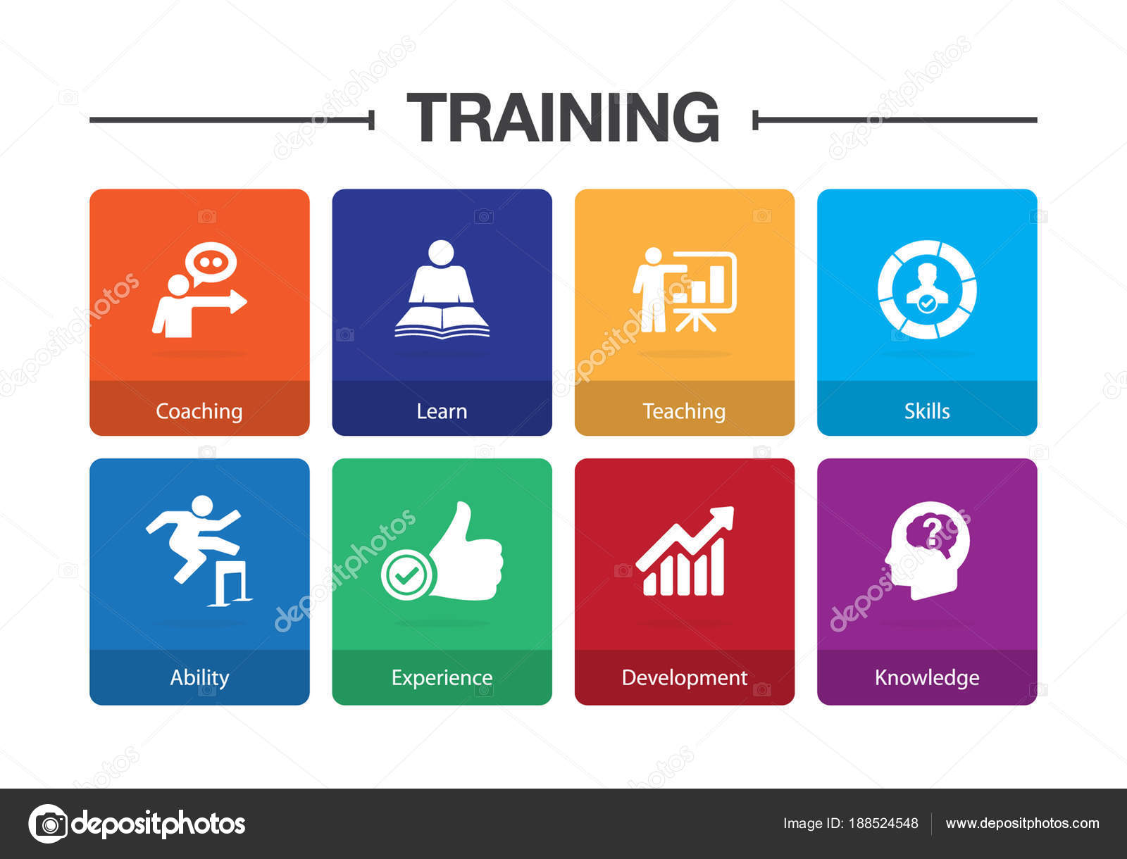 Training Infographic Icon Set Stock Vector by ©garagestock 188524548