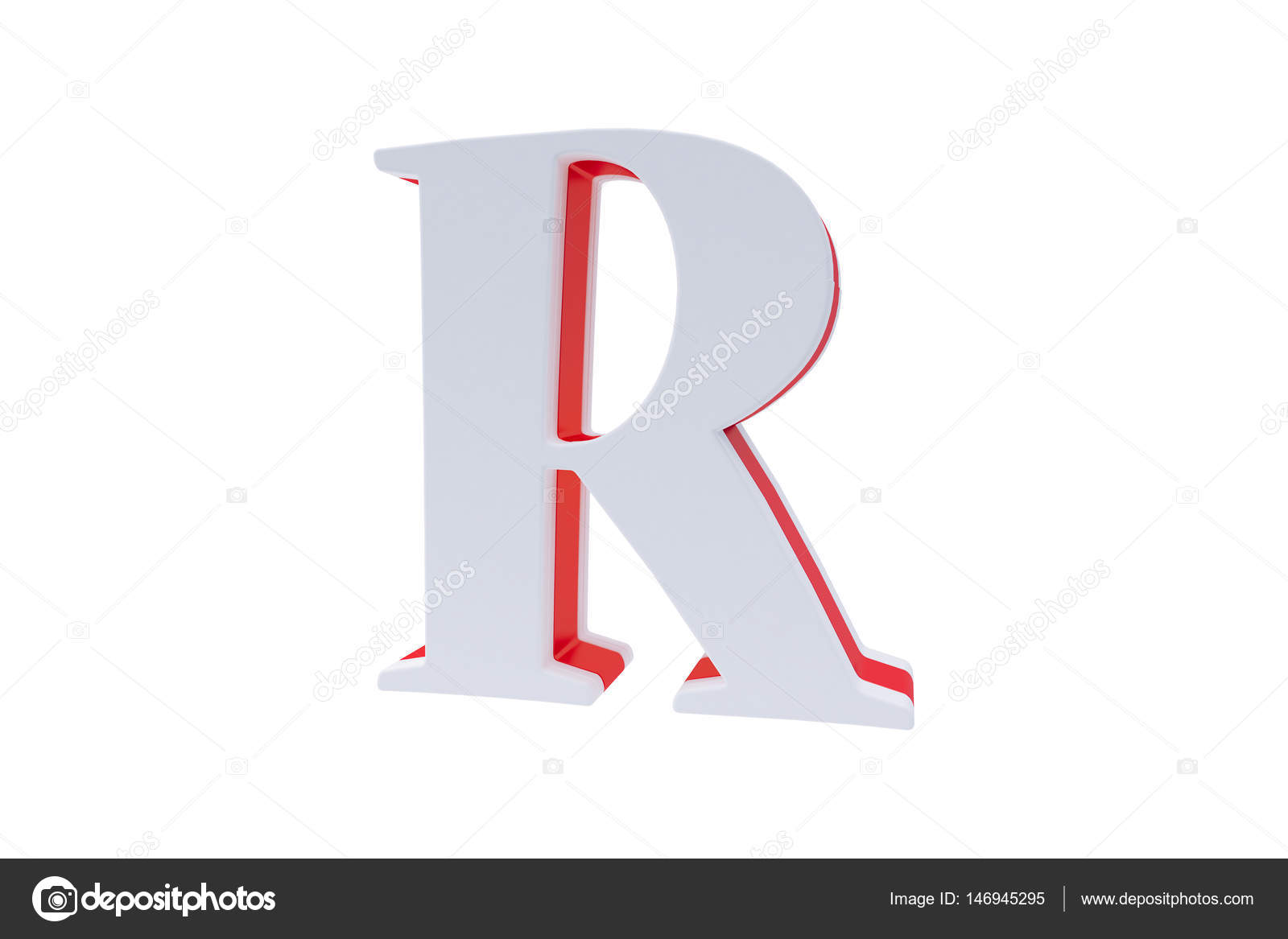 Alphabet letters, isolated on white background. Alphabet letter R made ...