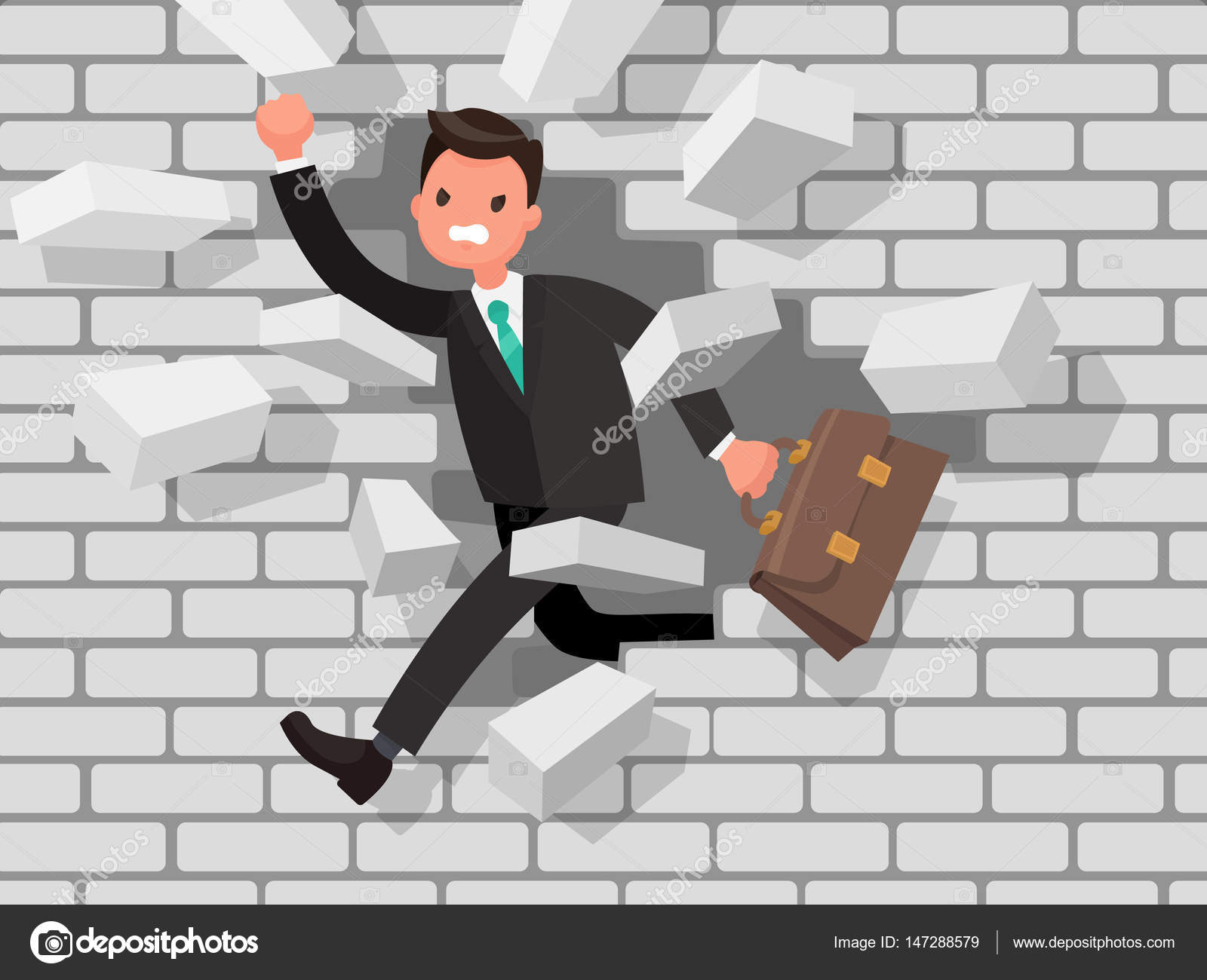 Person Breaking Through Wall 30+ Man Breaking Through Wall Stock