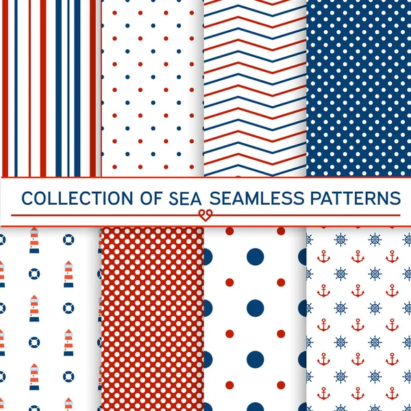 Seamless pattern with nautical elements — Stock Vector © lemony #12842945