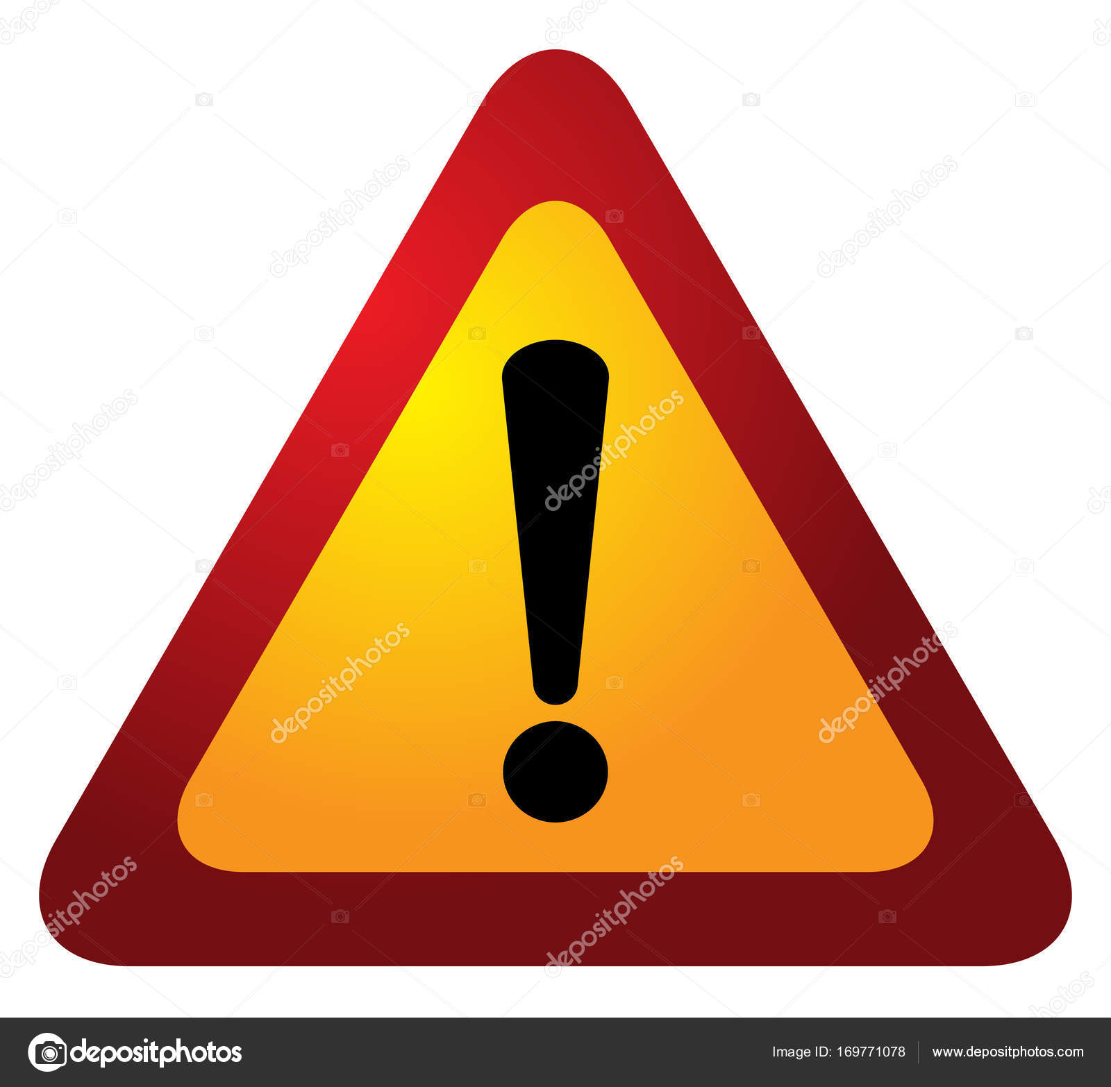 Ilustración de vector de señal de alerta triángulo rojo. Precaución 3d ...