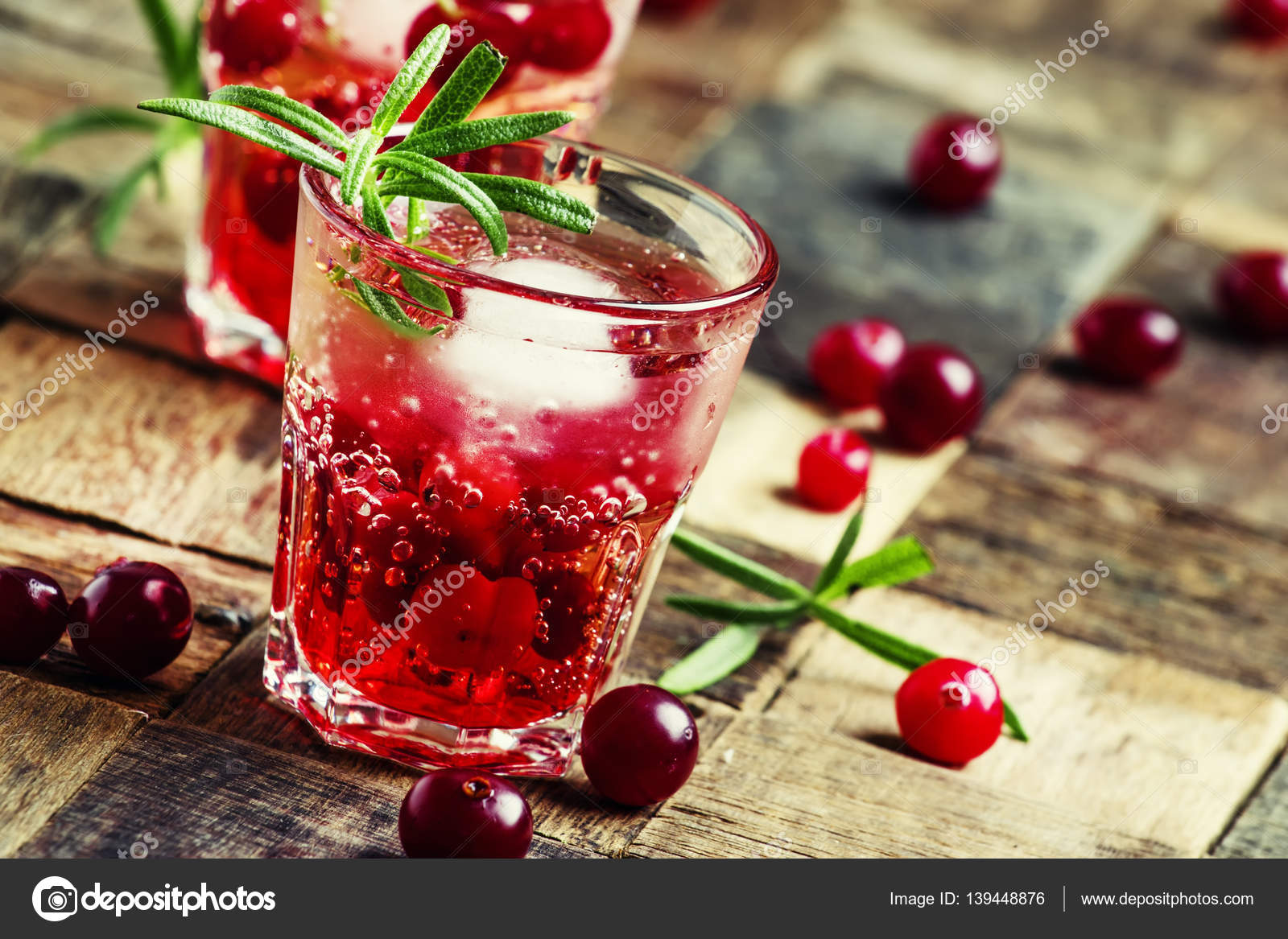 Two-layer cocktail with cranberry vodka Stock Photo by ©5PH 139448876