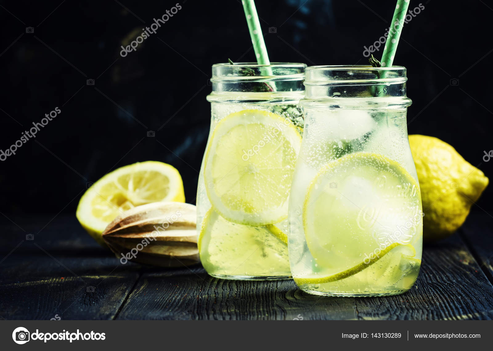 Summer lemonade with soda and ice Stock Photo by ©5PH 143130289
