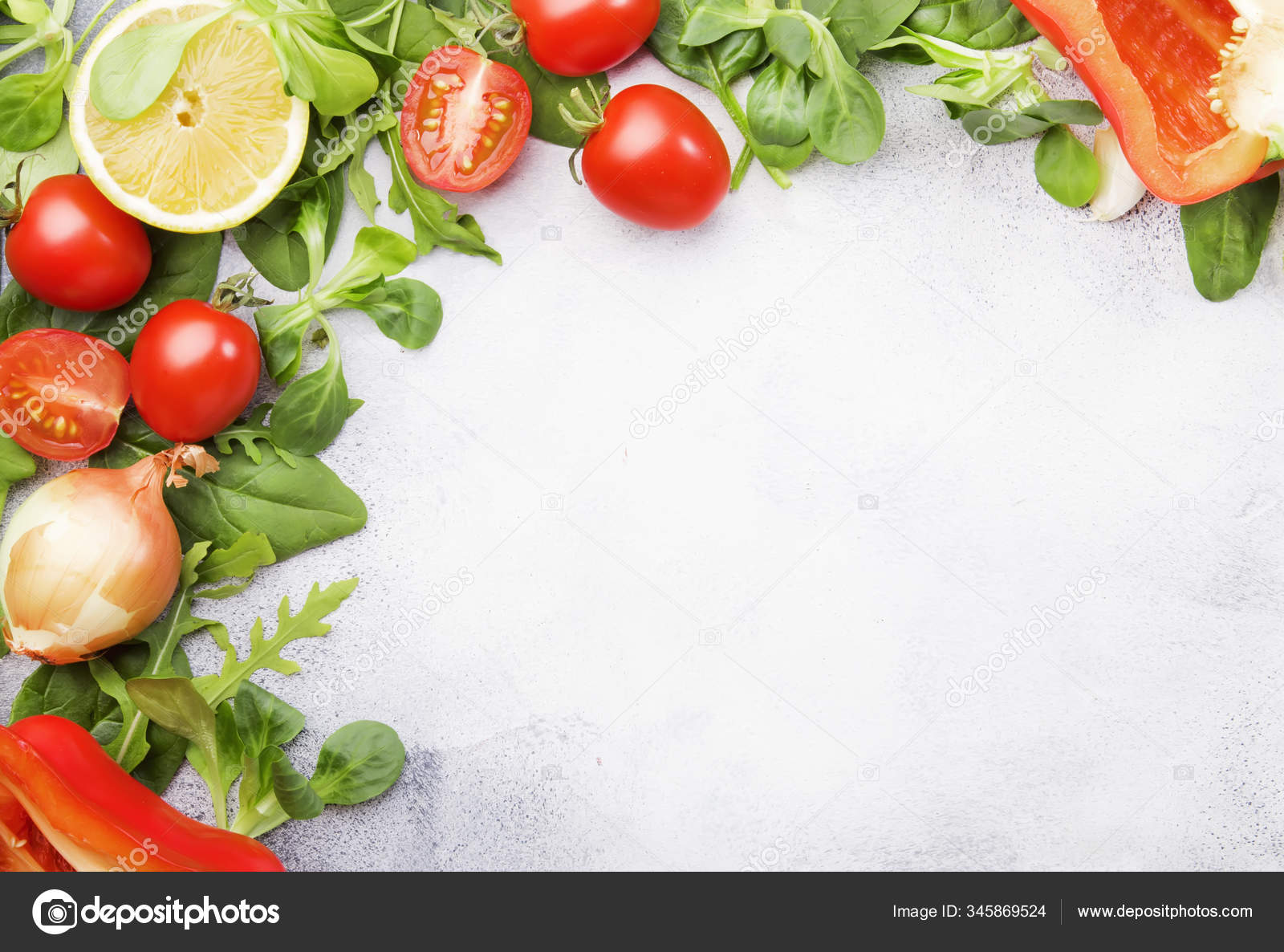 Fundo Comida Saudável Com Várias Ervas Verdes Legumes Ingredientes Para ...